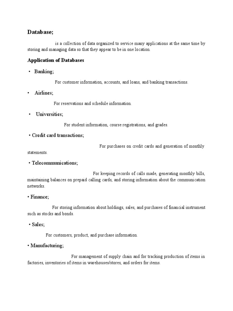 Database Application Of Databases Pdf Databases Relational Database