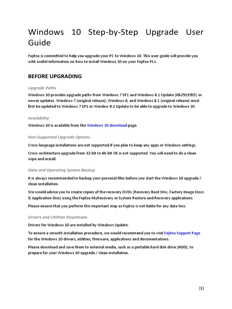 Windows 10 Step-by-Step Upgrade Guide ENG | PDF | Windows 10 | Backup
