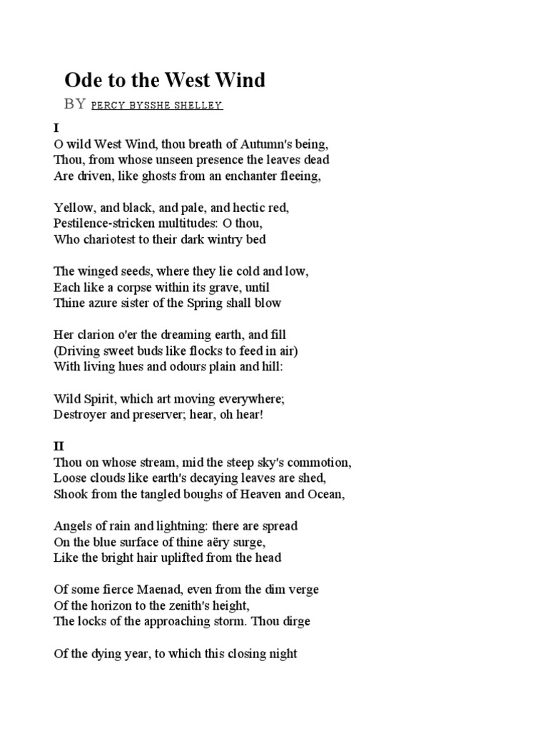 Ode to the West Wind by Shelley | PDF | Nature
