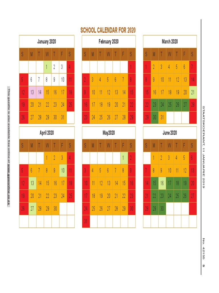 2020 School Calendar Overview | PDF | Seasonal Traditions | Christian ...