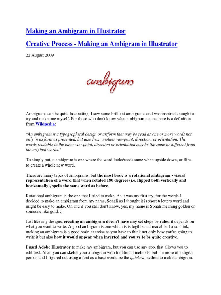 Creating Rotational Ambigrams in Illustrator | PDF | Letter Case ...