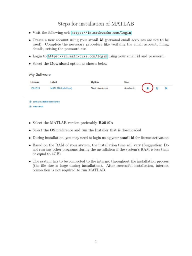 Steps For Installation of MATLAB | PDF