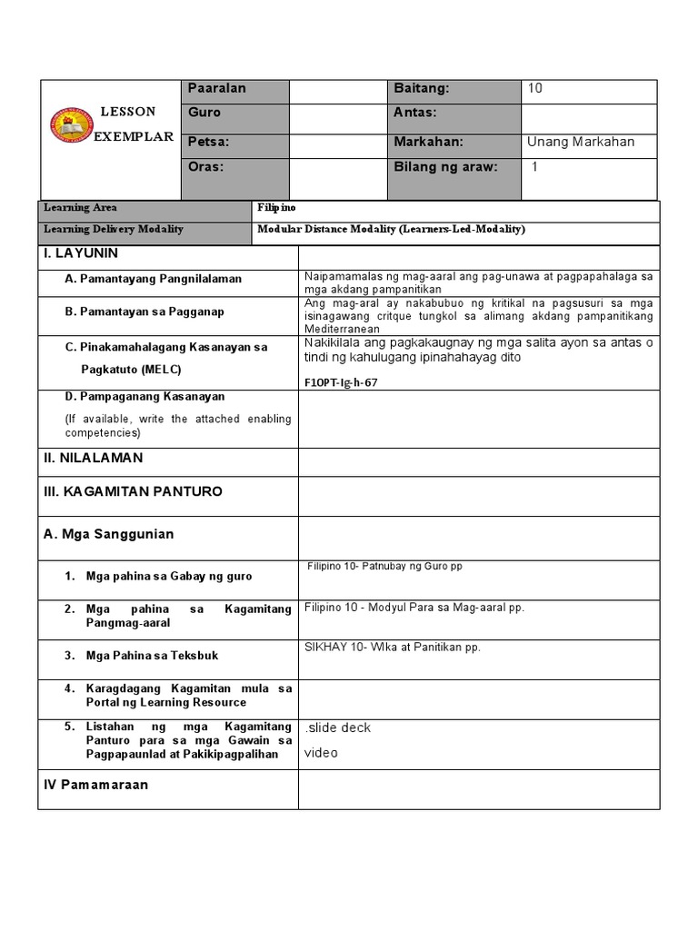 Melc Aralin 1.5 #30 | PDF