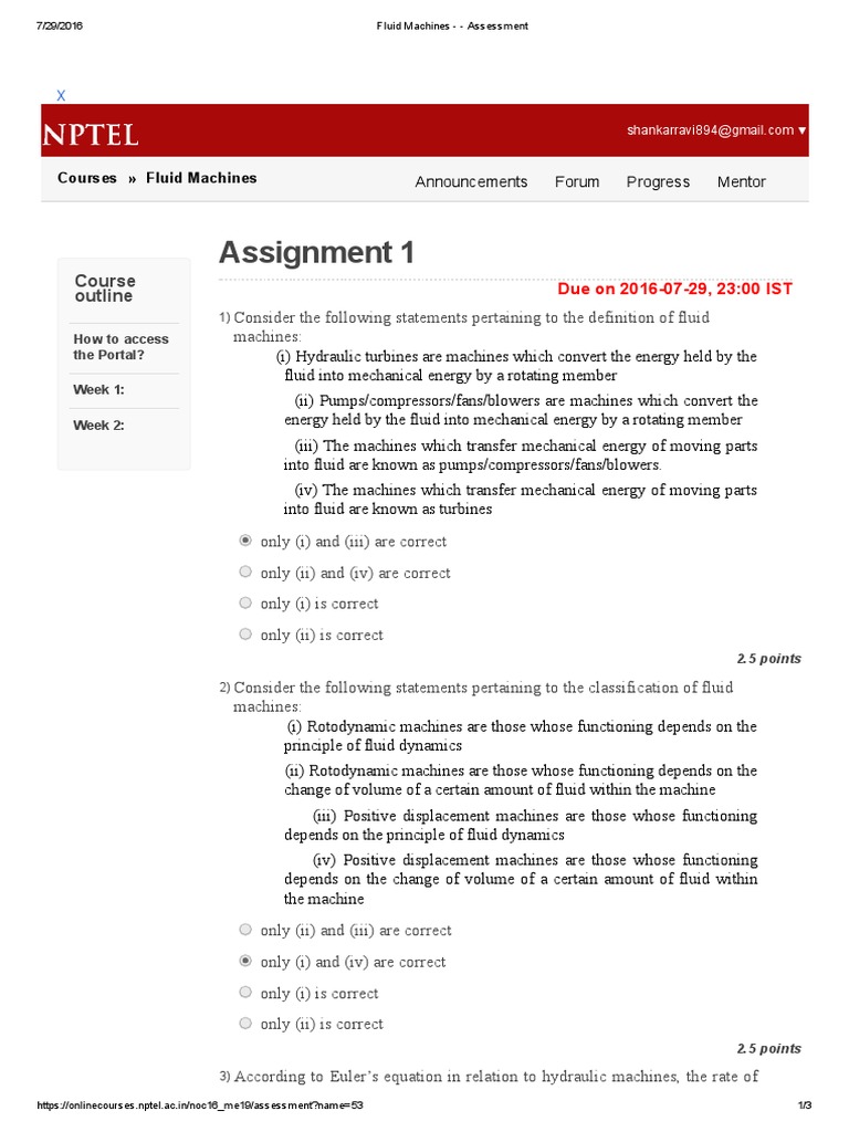 Fluid Machines - Assessment1 | PDF | Turbine | Pump