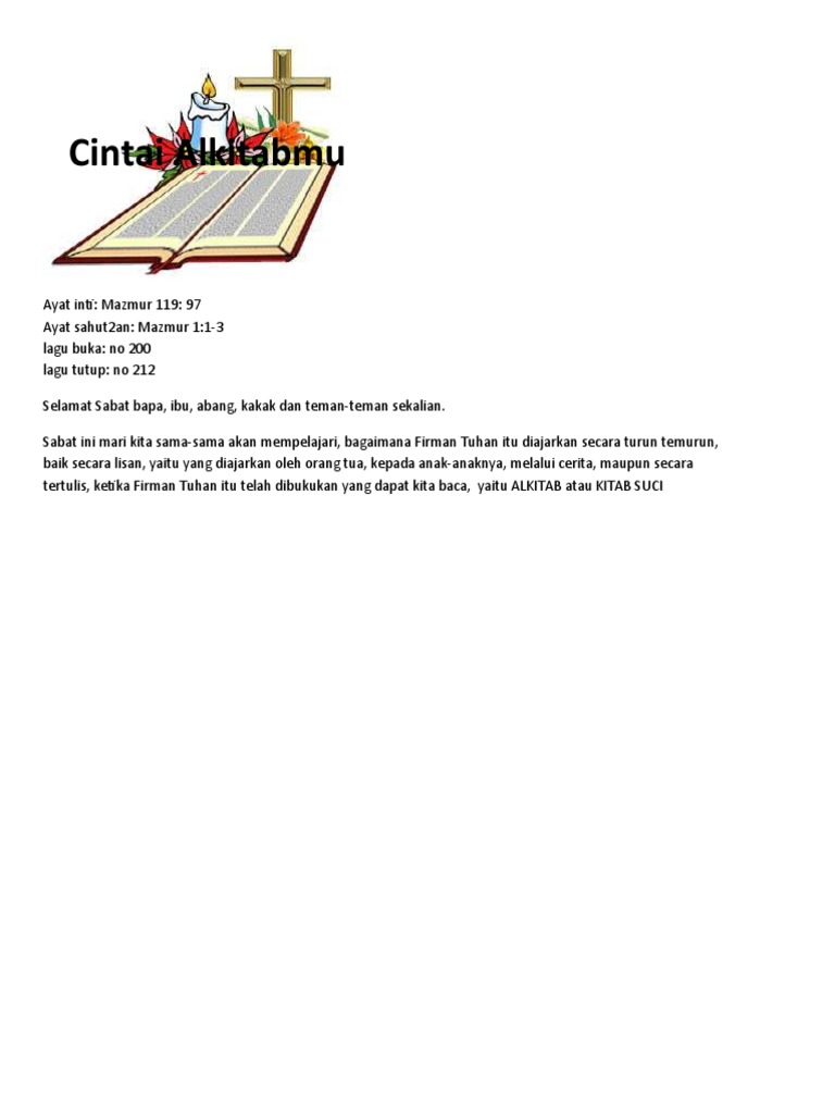 Cintai Alkitabmu - Mazmur 119:97 & 1:1-3 | PDF