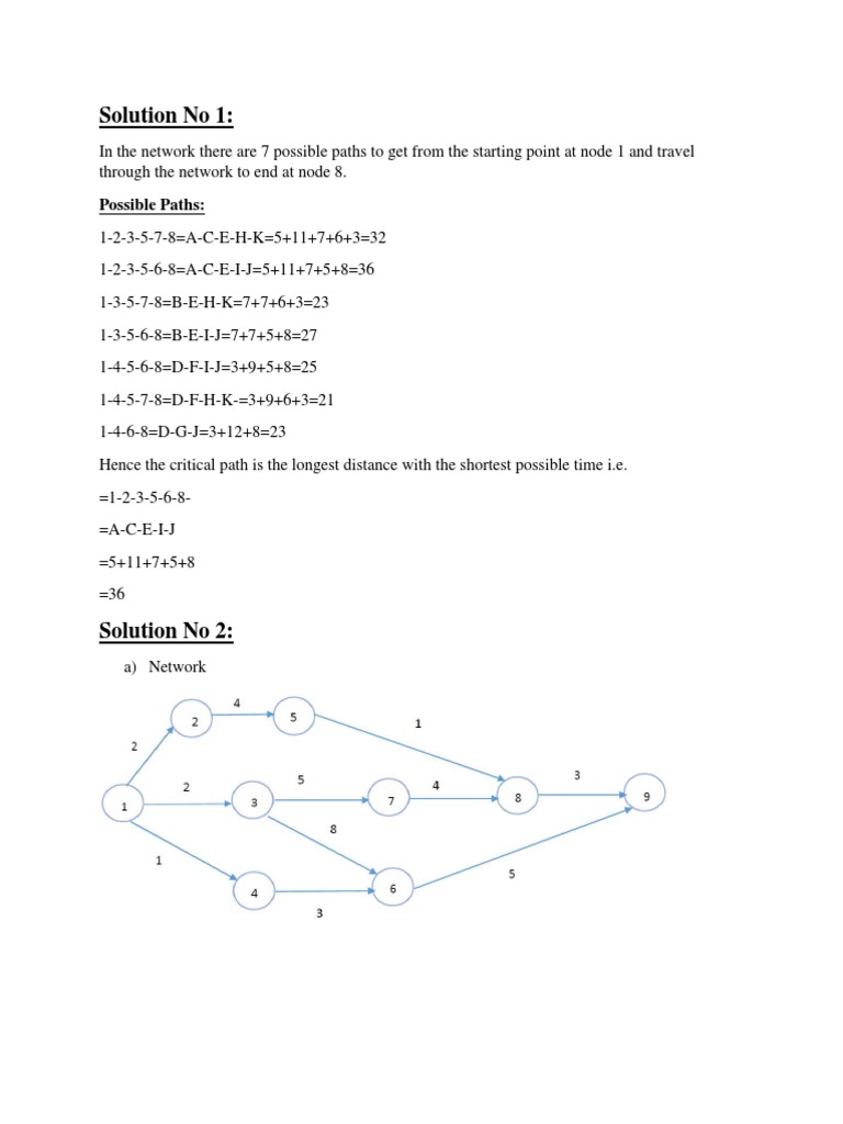 Critical Path Analysis in Networks | PDF | Applied Mathematics ...