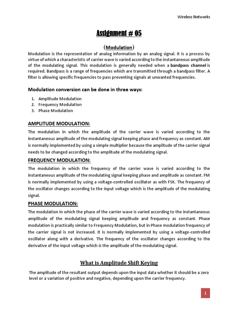 Modulation and What Is Amplitude Key Shift | PDF | Modulation ...