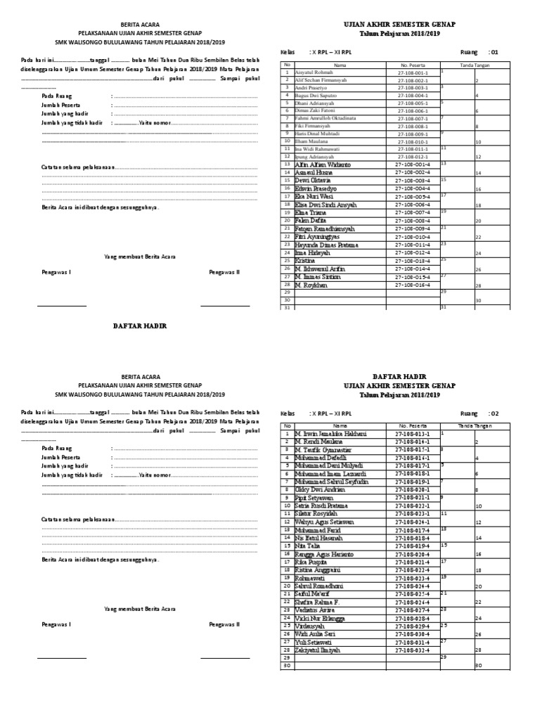 Berita Acara & Absen | PDF