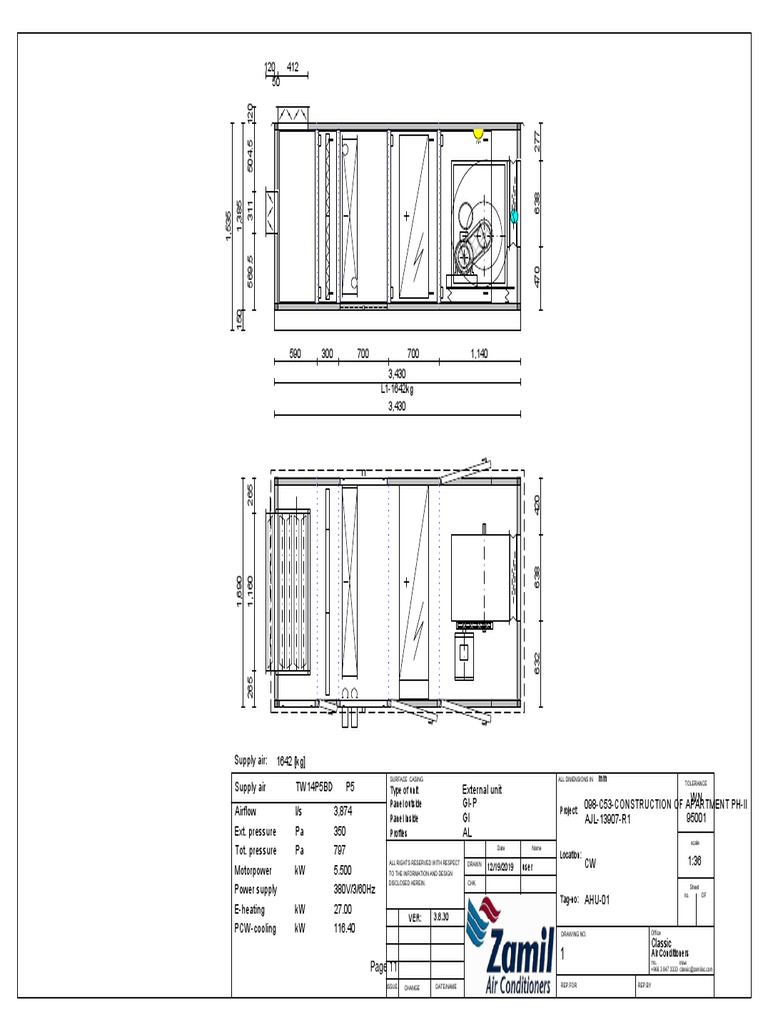 Zamil Ahu 098-C53 | PDF | Electromechanical Engineering | Mechanical Engineering