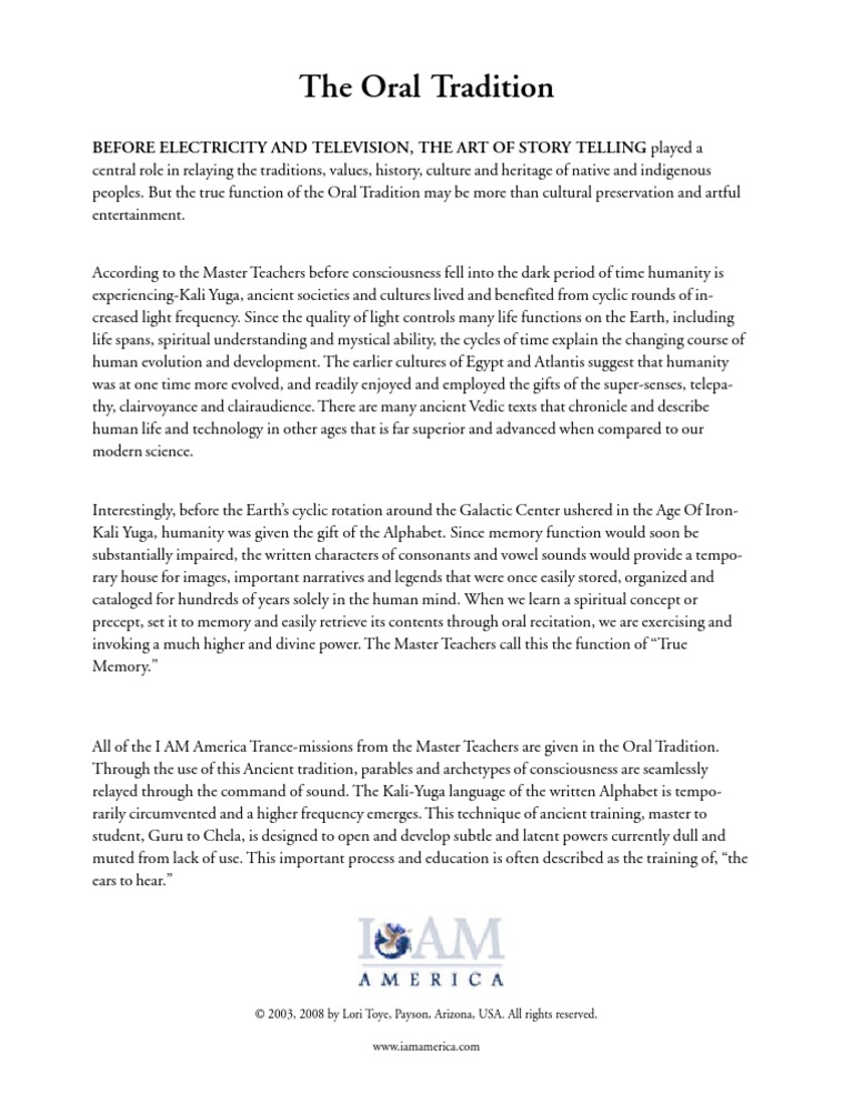 Oral Tradition | PDF | Oral Tradition