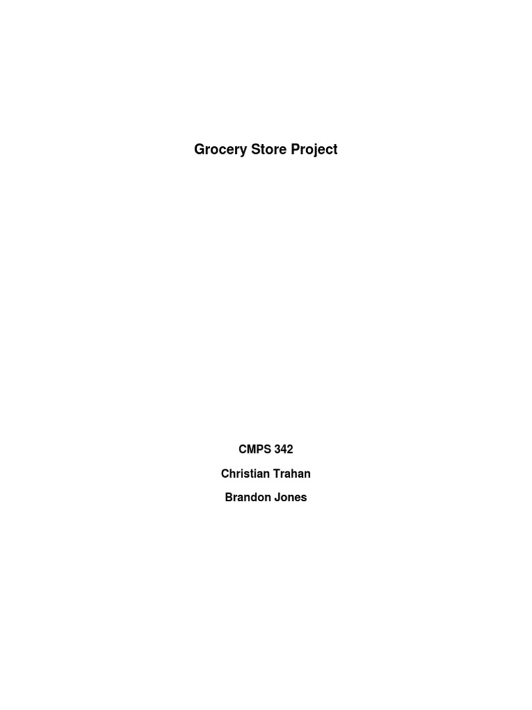 Grocery Store Project - Compress PDF | PDF | Relational Model ...