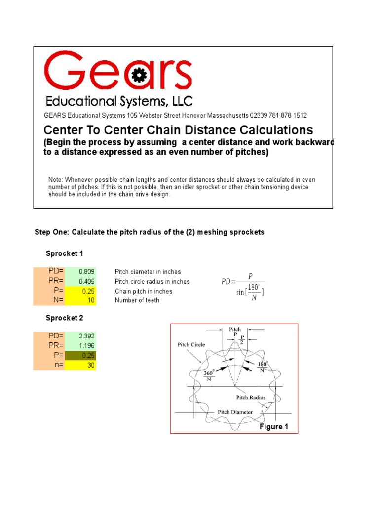Center To Center Chain Distance Calculations | Download Free PDF ...