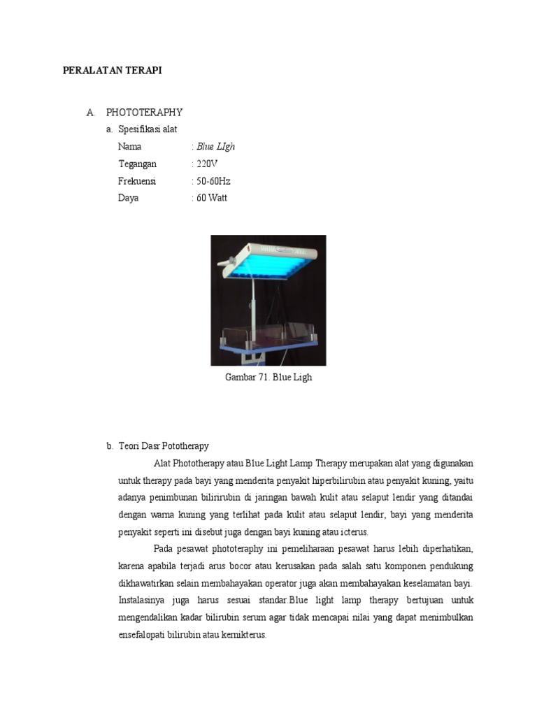 Alat Terapi: Phototherapy & SWD | PDF | Kesehatan Holistik | Sains ...