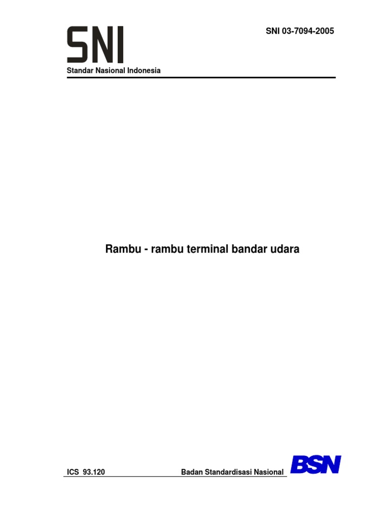 Rambu Terminal Bandar Udara SNI 03-7094-2005 | PDF | Teknologi & Rekayasa