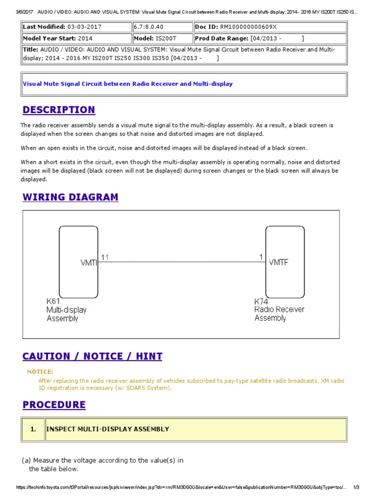 Description: Visual Mute Signal Circuit Between Radio Receiver and ...