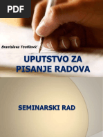 Primer Za Izradu Naslovne Strane Seminarskog Rada I Forma Izrade ...