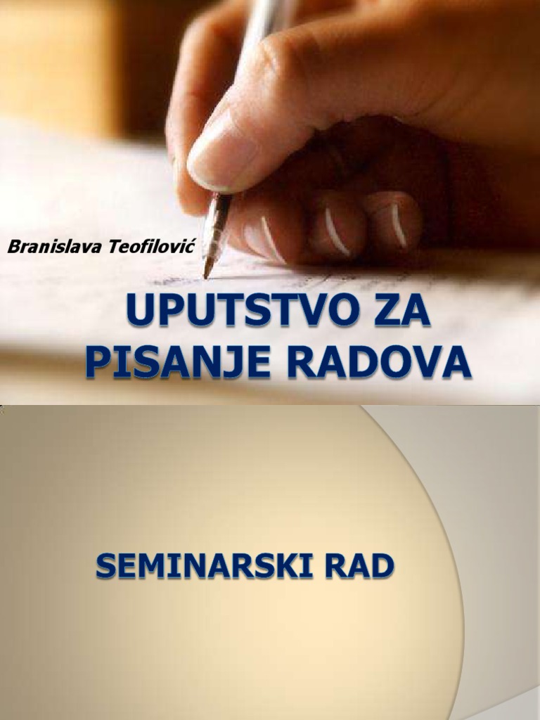 Branislava Teofilovic - Kako Napisati Seminarski Rad | PDF