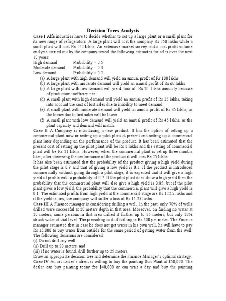 Decision Trees Analysis | PDF | Probability | Economies