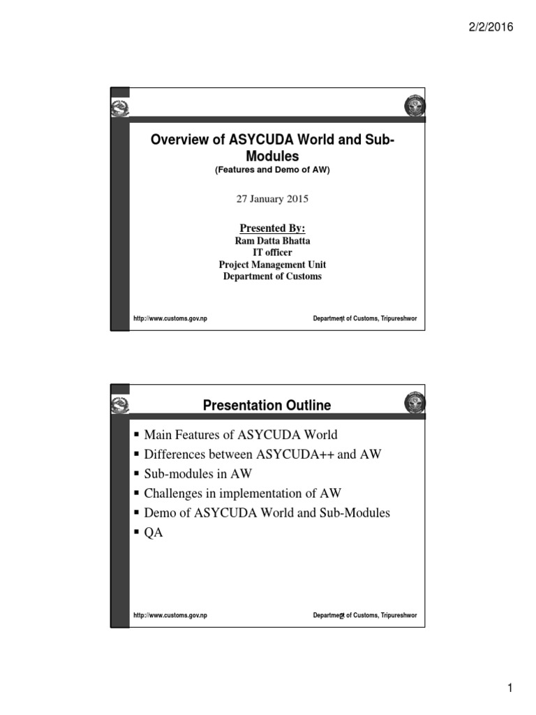 ASYCUDA World Overview and Features | PDF | Client–Server Model ...