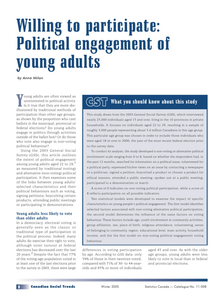 Young Adults' Political Engagement Analysis | PDF | Voter Turnout | Voting