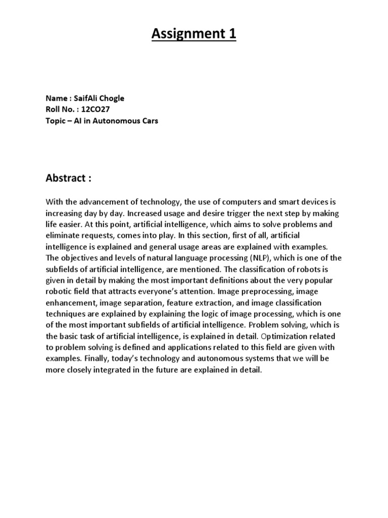 Assignment 1: Abstract | PDF | Lidar | Computer Vision