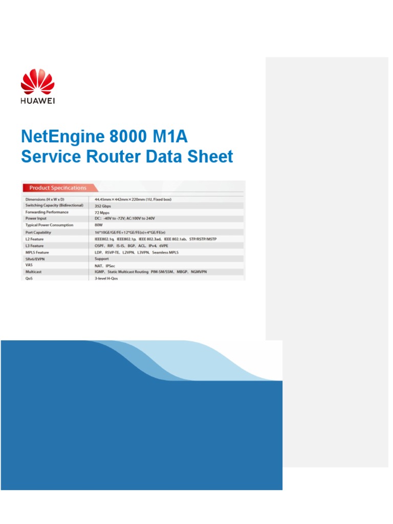 Netengine 8000 M1A Service Router Data Sheet | PDF | Multiprotocol ...