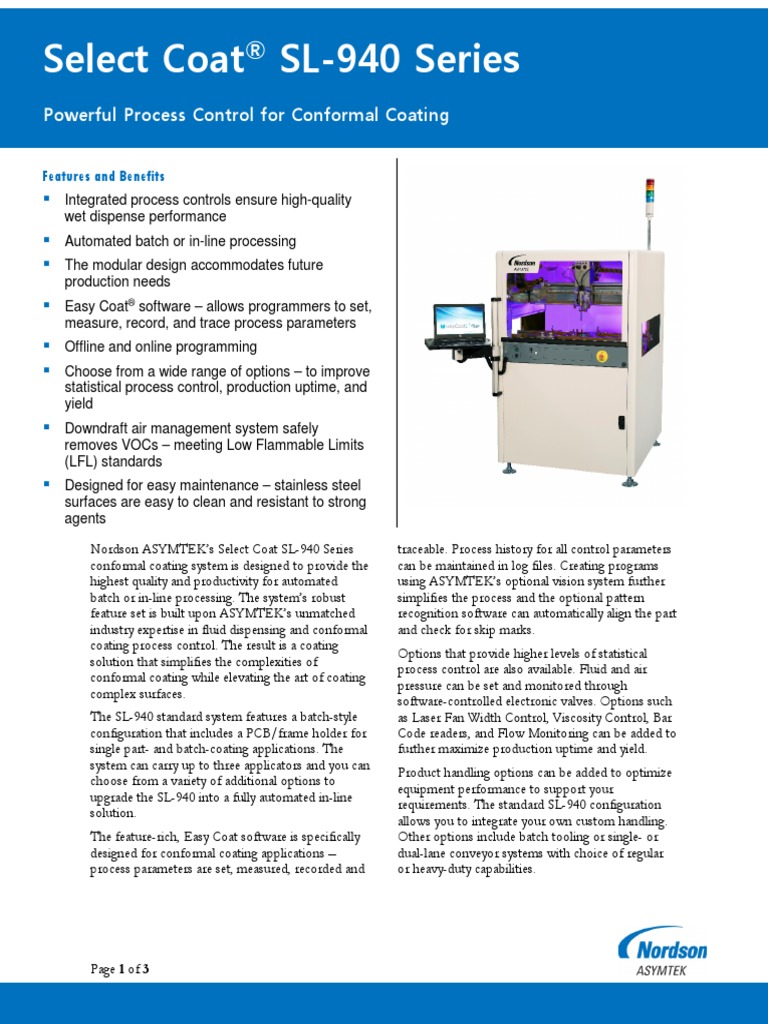 Select Coat SL-940 Series: Powerful Process Control For Conformal ...