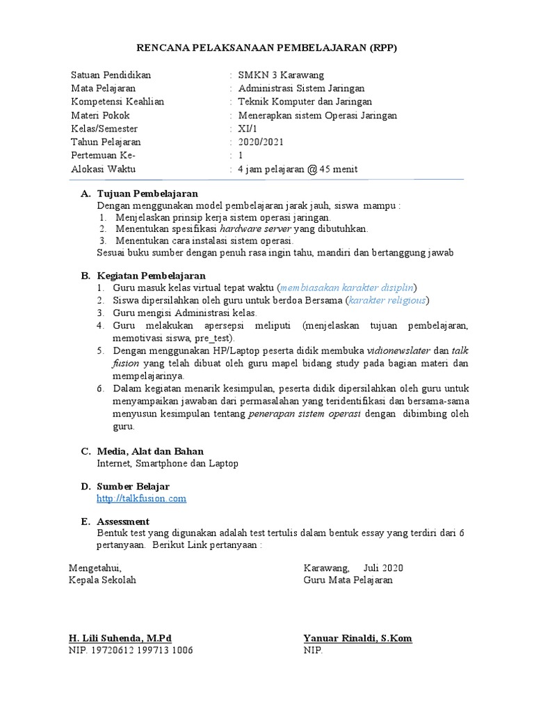 RPP Asj Kelas Xii | PDF