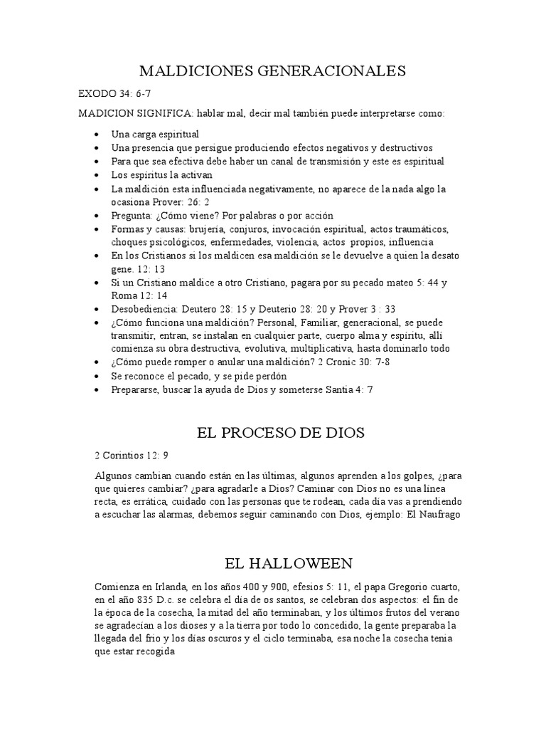 Maldiciones Generacionales Descargar Gratis Pdf Alma Demonios