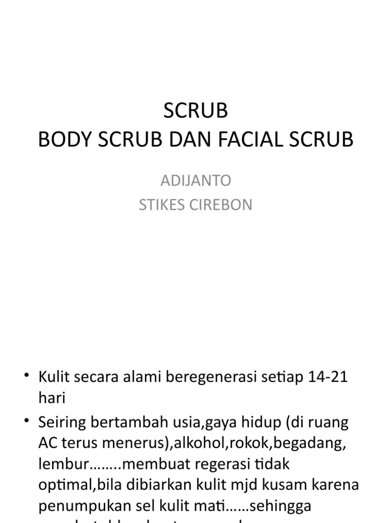 SCRUB | PDF | Memasak, Makanan, & Anggur | Kesehatan Holistik