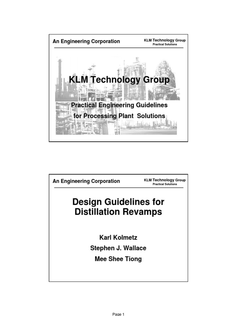 KLM Technology Group Design Guidelines For Distillation Revamps | PDF ...