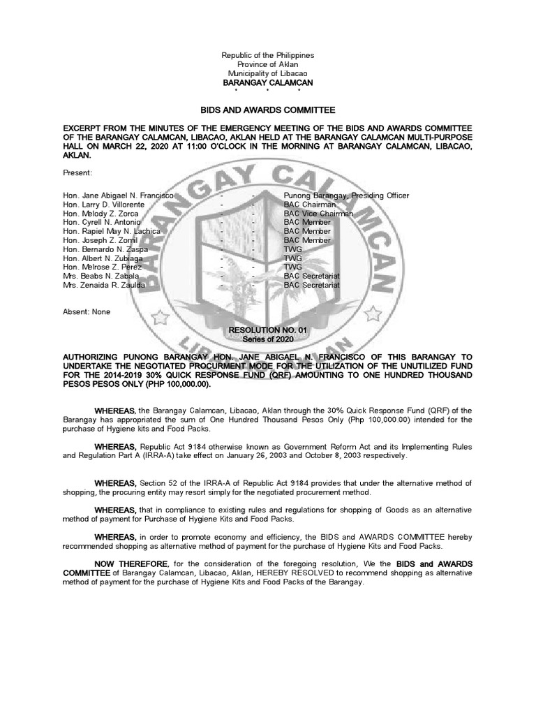 Bids and Awards Committee | PDF | Government | Economies