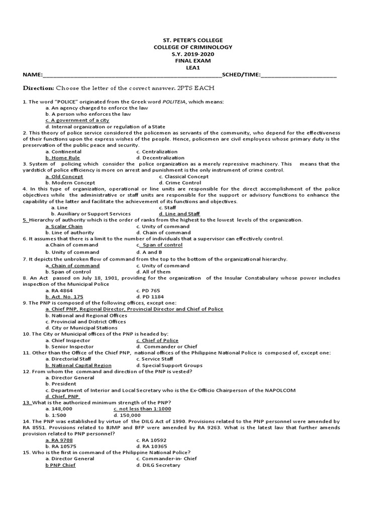 Lea 1 FINALS | Download Free PDF | Police | Crime & Violence