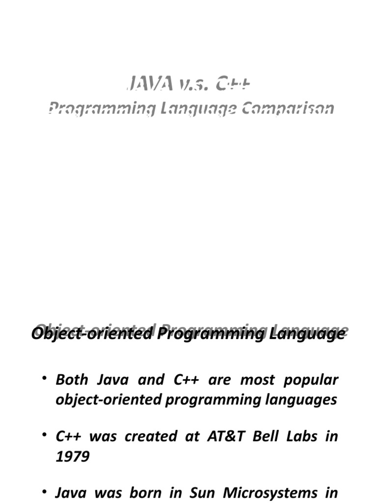 JavaC++ Compare | PDF | Java (Programming Language) | C++