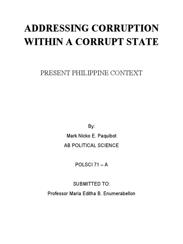 Addressing Corruption Within | PDF | Philippines | Corruption