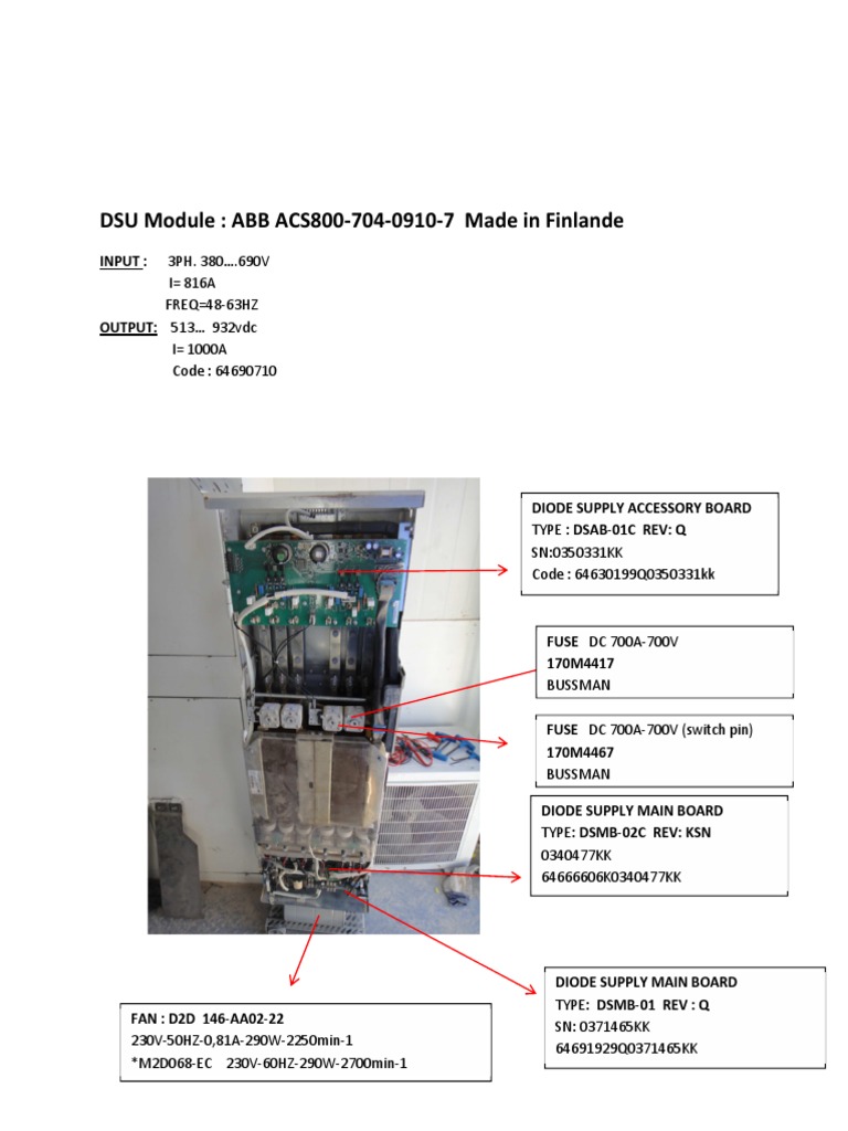 Dsu Module Abb Acs800 704 0910 7 Made In Finlande Pdf