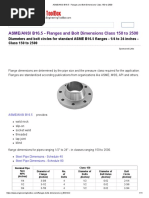ASME B16.5 Flange Dimensions | PDF | Pipe (Fluid Conveyance) | Screw