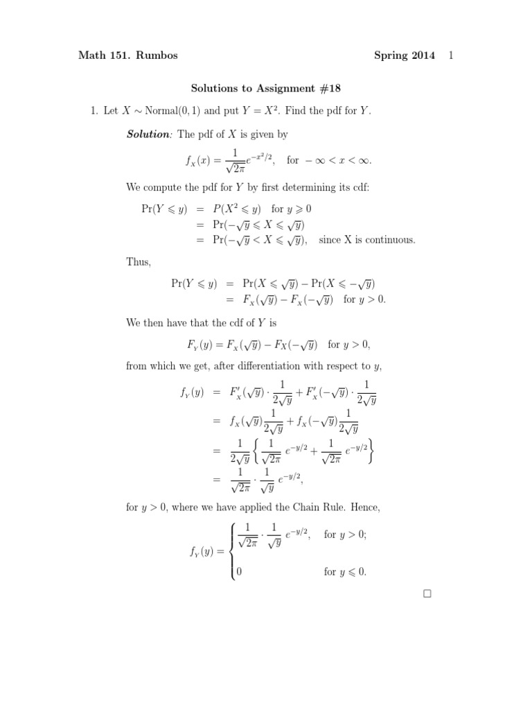 18 Solutions | PDF | Normal Distribution | Errors And Residuals