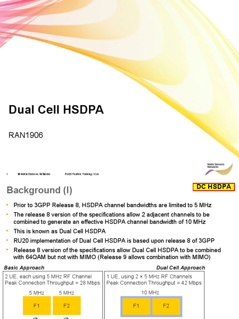 Dual Cell Hsdpa: 1 © Nokia Siemens Networks Ru20 Feature Training / Cjo | PDF | High Speed ...