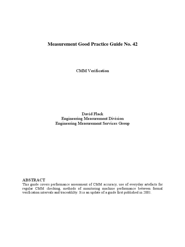 CMM Verification Version 2 | PDF | Calibration | Scientific Observation