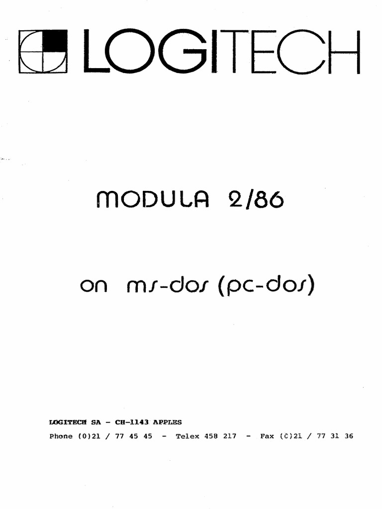 Logitech Modula-2 86 1.0 Feb84 PDF | PDF | Modular Programming ...