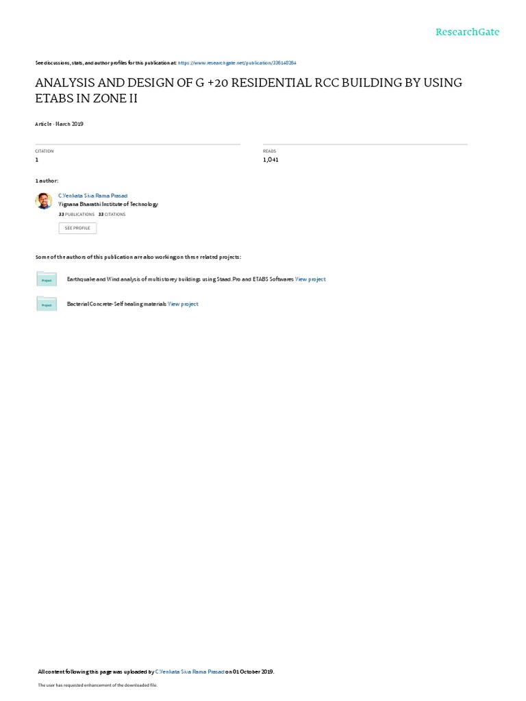 Analysis and Design of G +20 Residential RCC Building by Using Etabs in ...