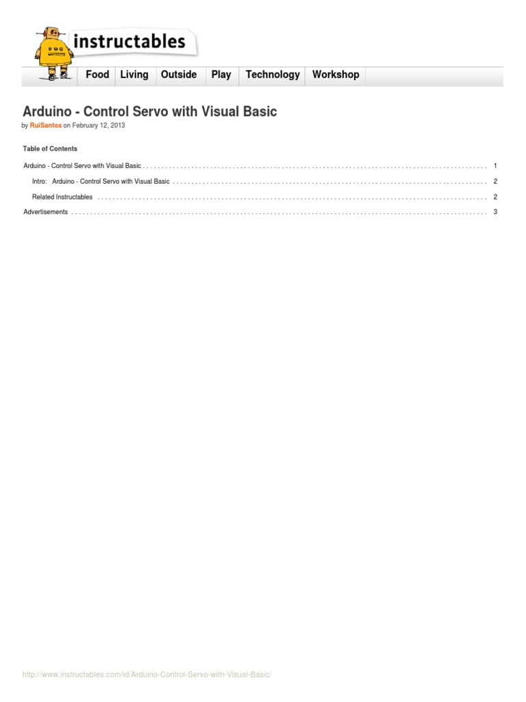 Controlling a Servo Motor with Visual Basic and Arduino | PDF | Visual ...