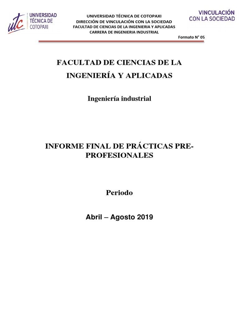 Informe Final de Cierre PDF | PDF | Ingeniería Industrial | Ingeniería