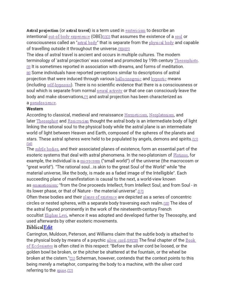 Correction of Astral Projection ? | PDF | Astral Projection ...