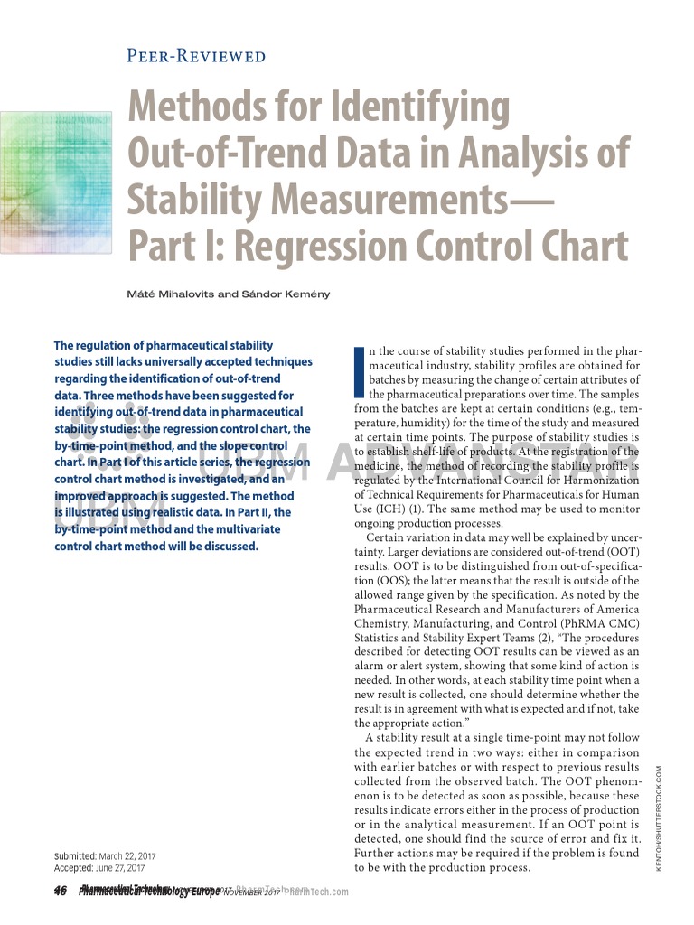 Methods For Identifying Out-of-Trend Data in Analysis of Stability Measurements - Part I ...