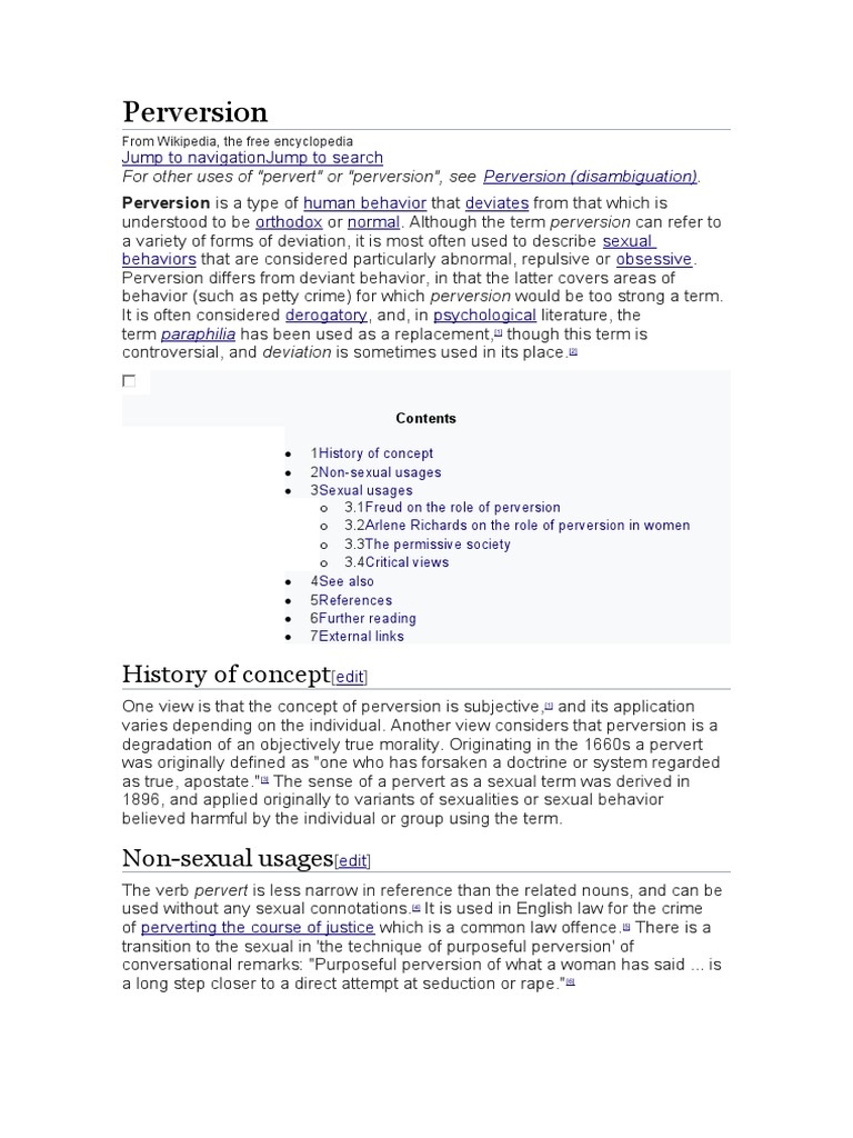 Perversion: History of Concept | PDF | Human Sexuality | Behavioural ...
