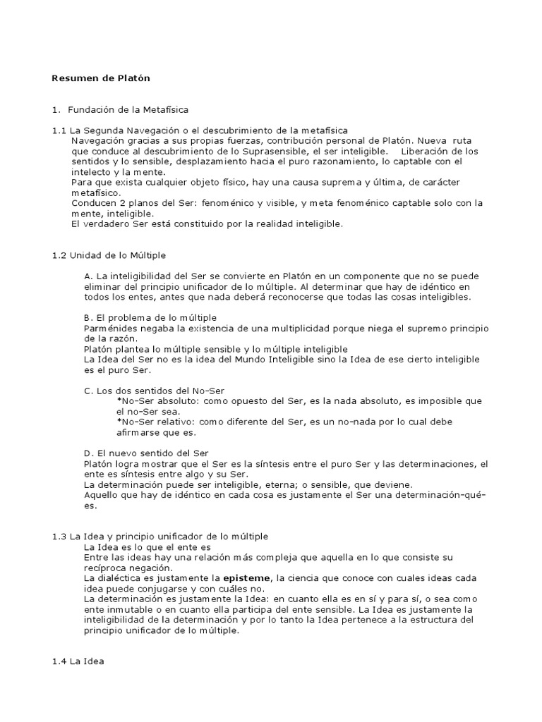 Platon Ideas-Principales PDF | PDF | Platón | Alma