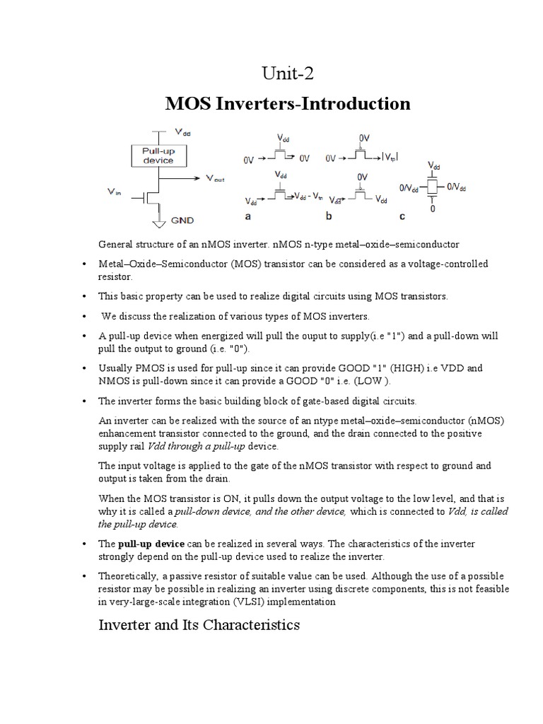 An Introduction to MOS Inverters: Exploring Different Configurations ...