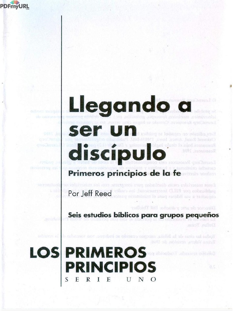 Llegando A Ser Discípulo PDF | PDF